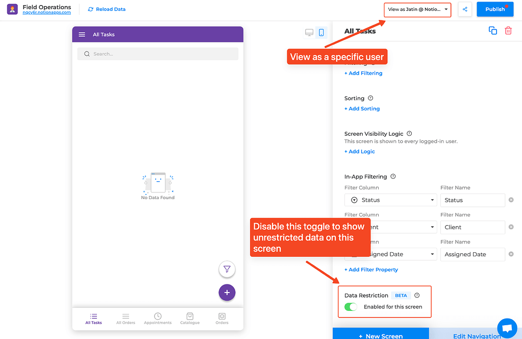 Introducing "Disable Data Restriction" on screens and components - Announcements - NotionApps ...